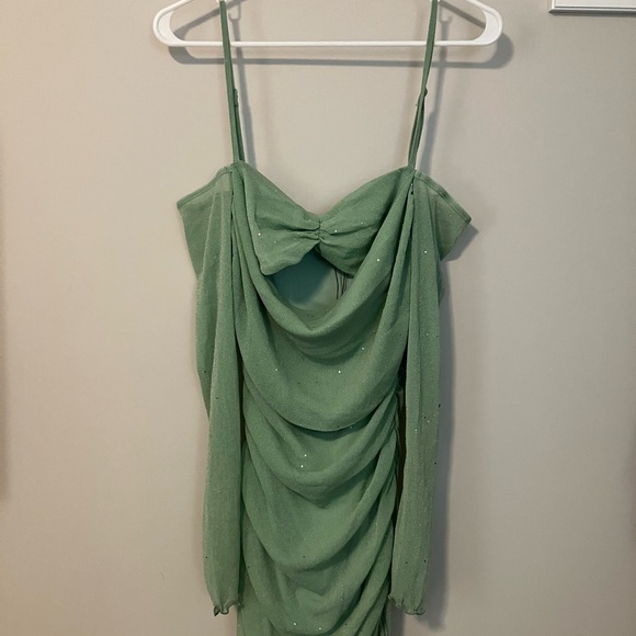 Princess Polly | Dresses | Princess Polly Sage Green Draped Dress ...